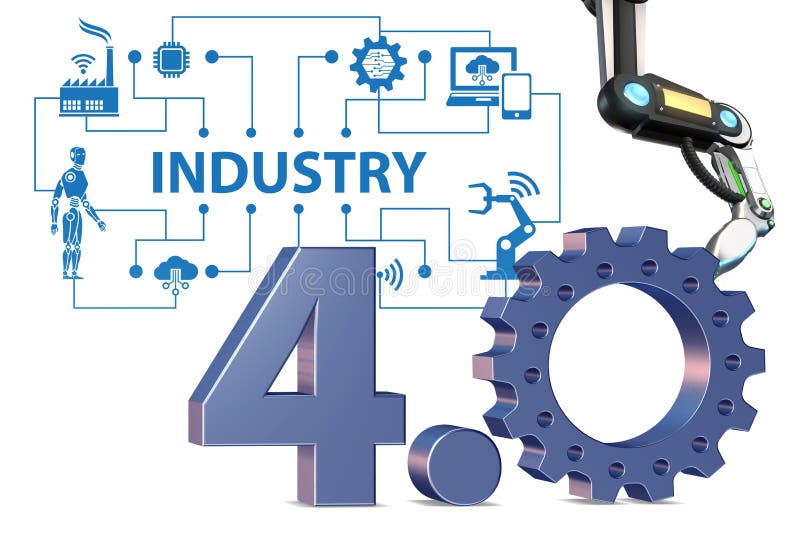 Industry 4.0 Concept with Various Stages - 3d Rendering Stock ...