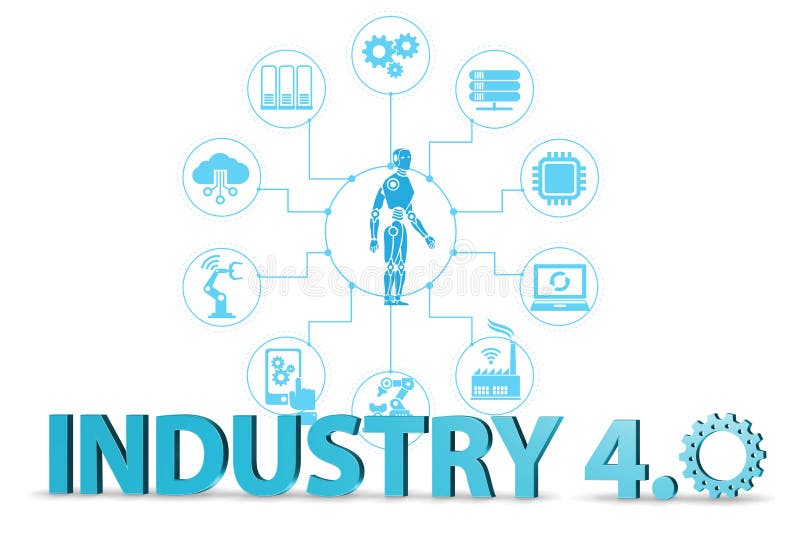 Industry 4.0 Concept with Various Stages - 3d Rendering Stock ...