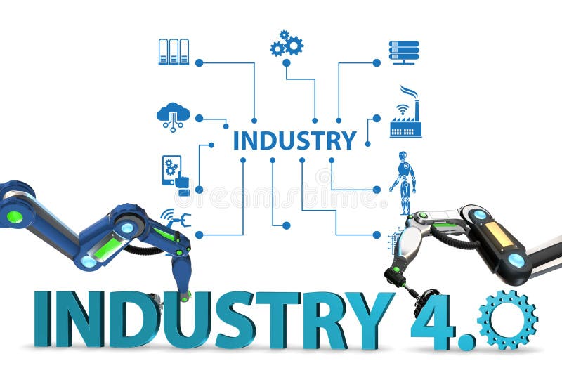 Industry 4.0 Concept with Various Stages - 3d Rendering Stock ...
