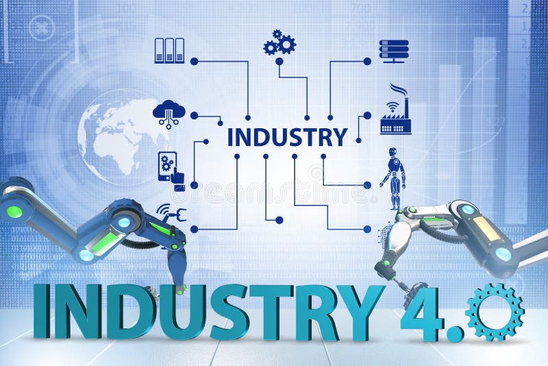 Industry 4.0 Concept with Various Stages - 3d Rendering Stock ...