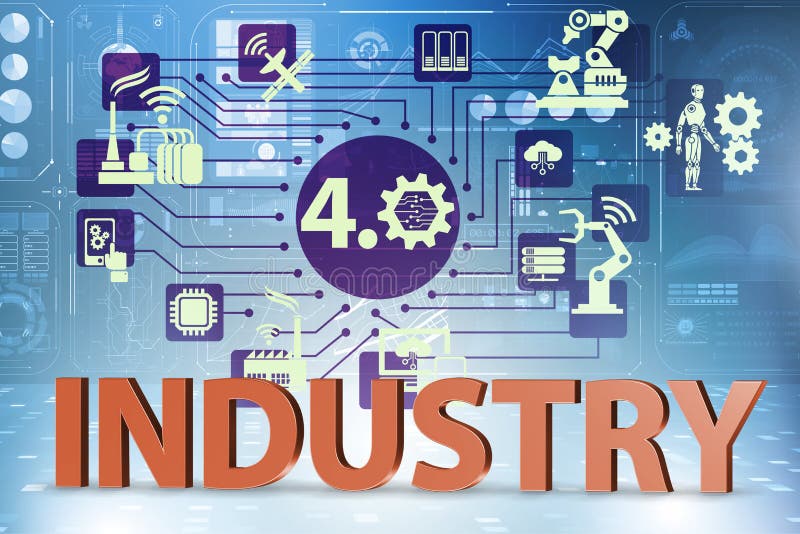 Industry 4.0 Concept with Various Stages - 3d Rendering Stock ...