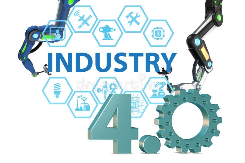 Industry 4.0 Concept with Various Stages - 3d Rendering Stock ...