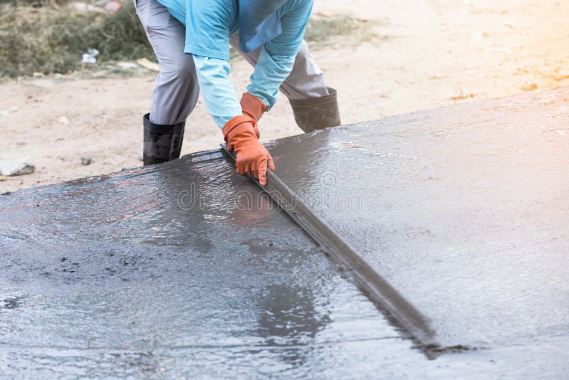 Concrete mix on road stock image. Image of construction - 107267469