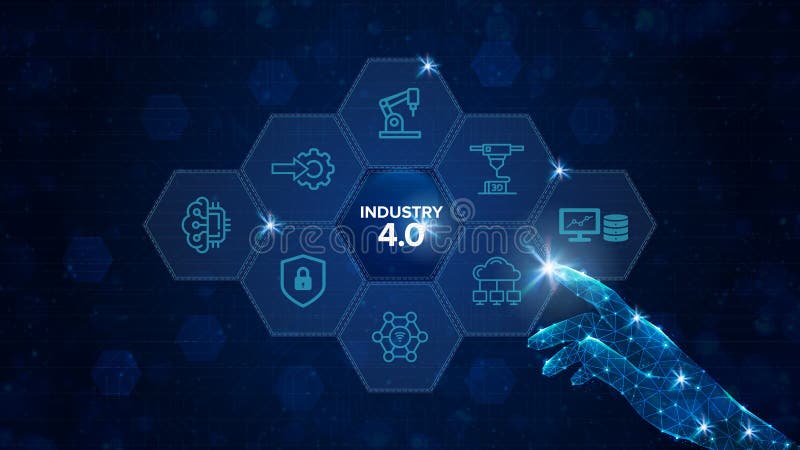 Industry 4.0 or Digital Transformation Concept Illustration, Production ...