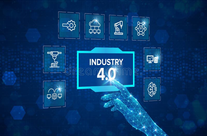 Industry 4.0 or Digital Transformation Concept Illustration, Production ...