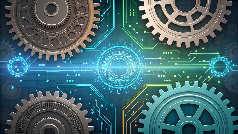 Industry 5.0 Digitalization Resilience Abstract Image of Gears and ...