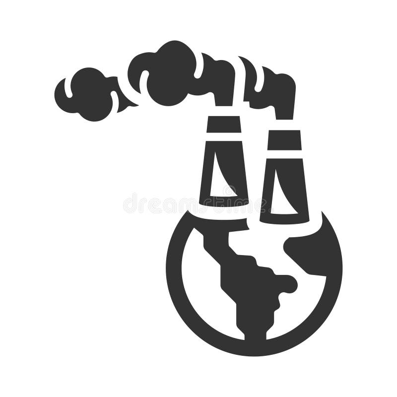 Industry Earth Pollution Icon Stock Vector - Illustration of pollution ...