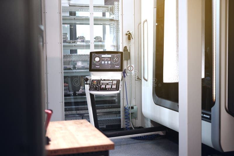 Industry Computer. Monitor and Button. Operator Desk Stock Image ...