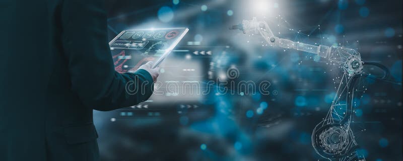 Industry Engineer Manager In Factory Using Visual Screen Interface