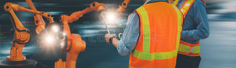 Industry Engineer Team in Factory, Inspection and Maintenance, Control ...