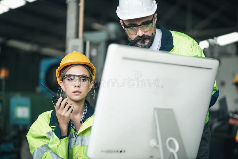 The Maintenance Looking of Working at Industrial Machinery and Check ...