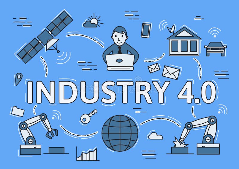 Industry 4.0 Concept Illustration Infographic Stock Illustration ...