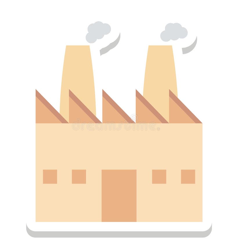 Industry, Factory Color Isolated Vector Icon Stock Vector ...
