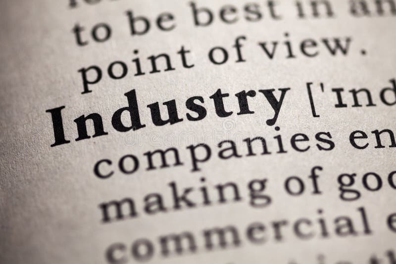 Word Industry in Russian Language. Aerial View Over the Building Stock ...