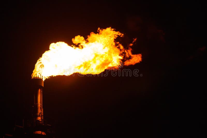 Industry Factory Fire Torch Stock Photo - Image of factory, night: 56071772