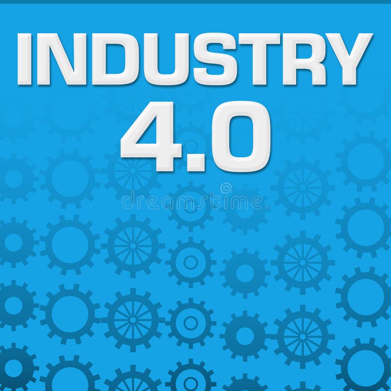Industry Four Point Zero Blue Gears Background Stock Illustration ...
