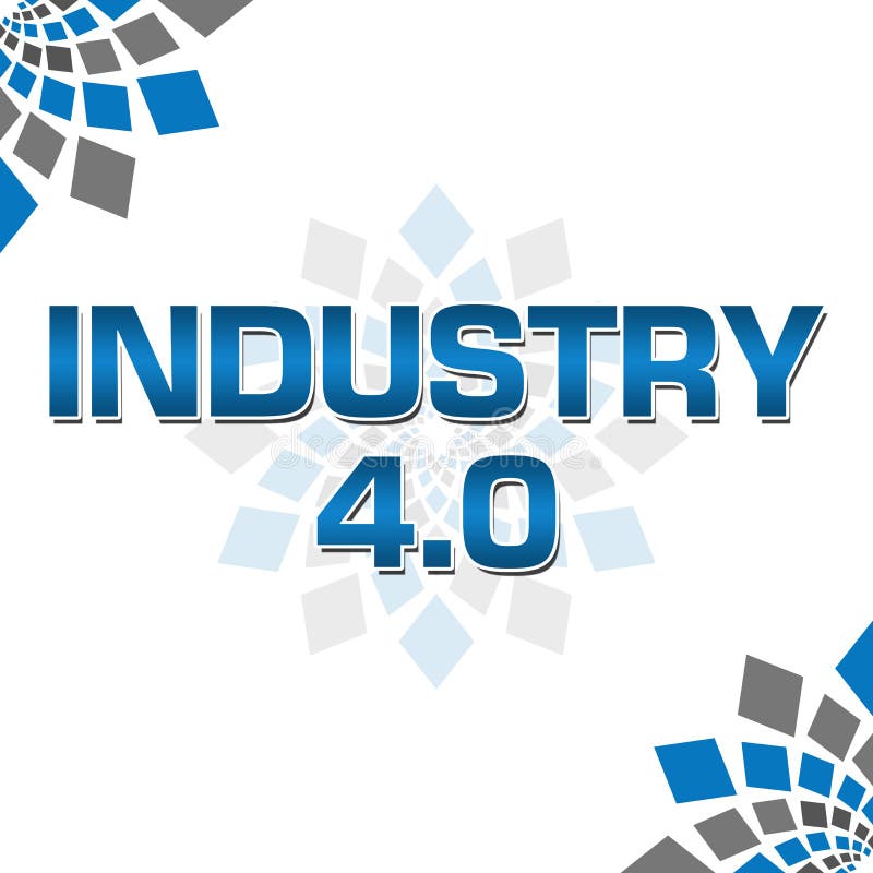 Industry Four Point Zero Blue Grey Elements Square Stock Illustration ...