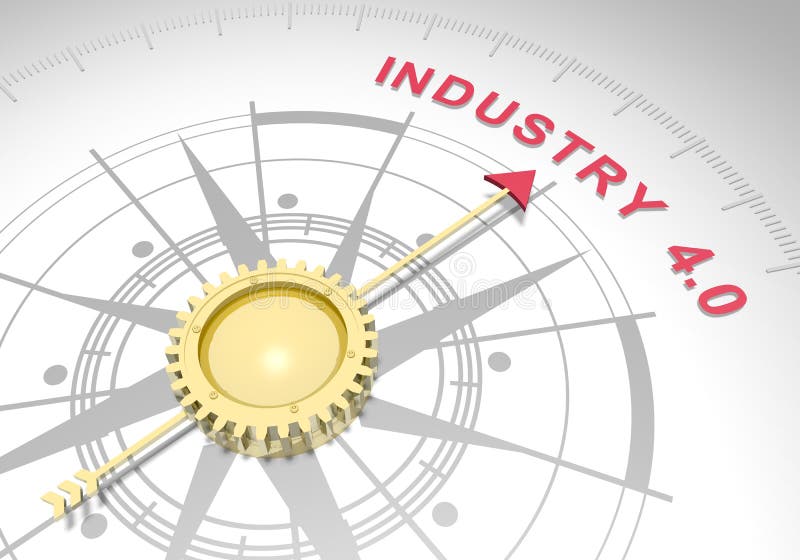 Industry Four Point Zero Concept Stock Illustration - Illustration of ...