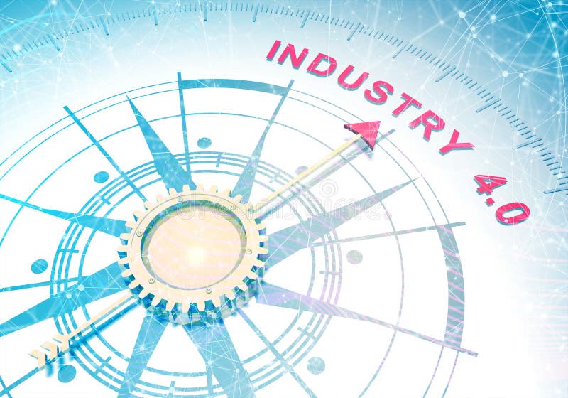 Industry Four Point Zero Concept Stock Illustration - Illustration of ...