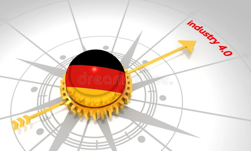 Industry Four Point Zero Concept Stock Illustration - Illustration of ...