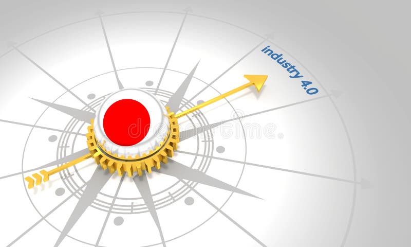 Industry Four Point Zero Concept Stock Illustration - Illustration of ...