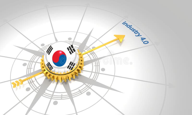 Industry Four Point Zero Concept Stock Illustration - Illustration of ...