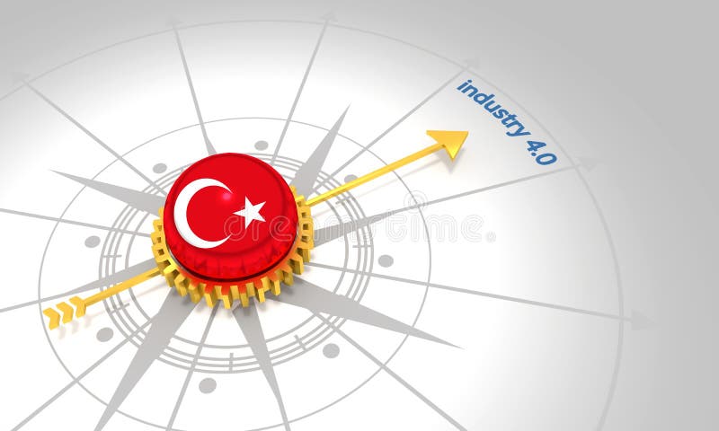 Industry Four Point Zero Concept Stock Illustration - Illustration of ...