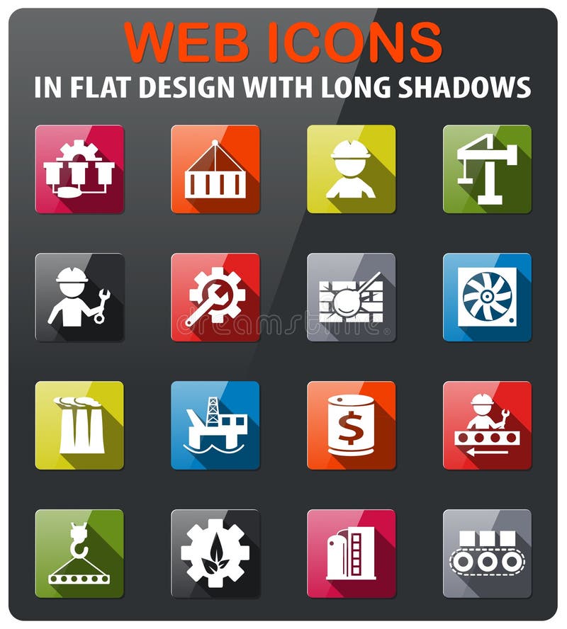 Industry icon set stock illustration. Illustration of wrench - 88437257