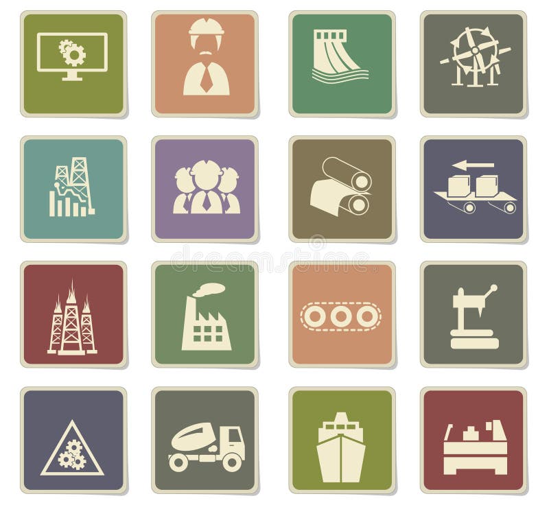 Industry icon set stock illustration. Illustration of pipeline - 89865762