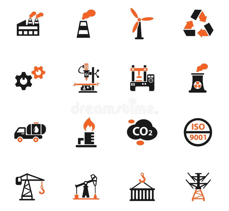 Industry icon set stock illustration. Illustration of truck - 88287303