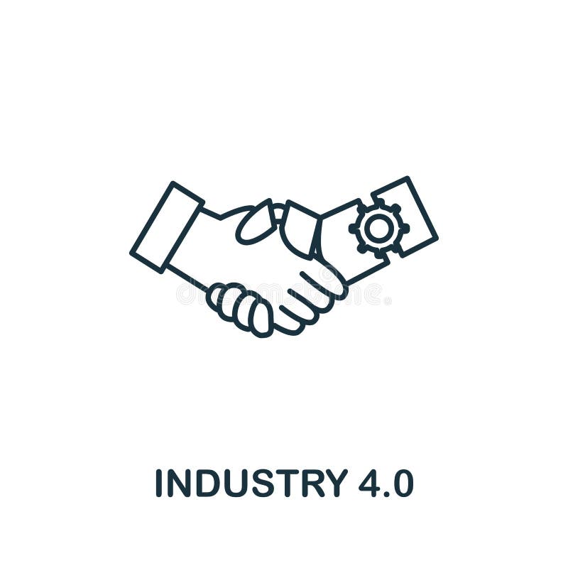 Industry 4.0 Icon. Simple Line Element Industry 4.0 Symbol for ...