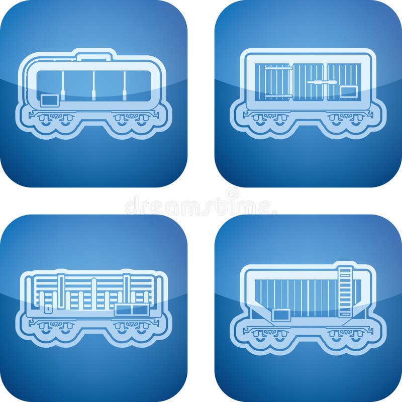 Industry Icons: Railroad Transportation Stock Vector - Illustration of ...