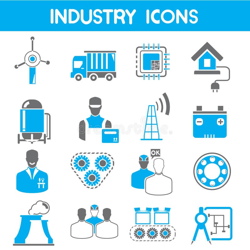 Industry icons stock illustration. Illustration of rotate - 40849116