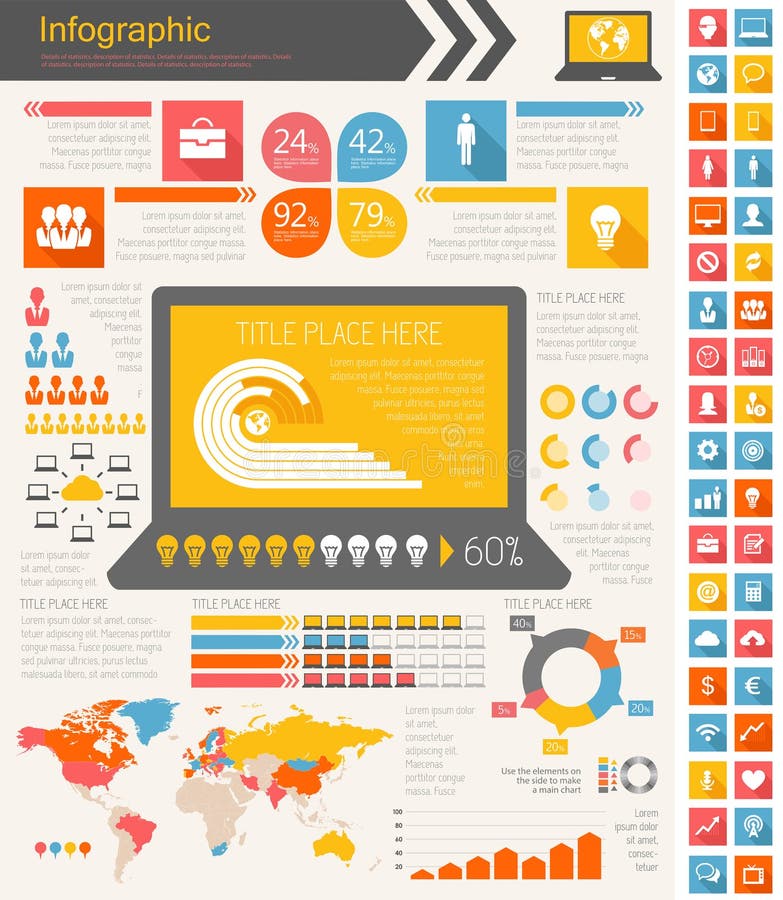 It Industry Infographic Elements Stock Vector - Illustration of graphic ...
