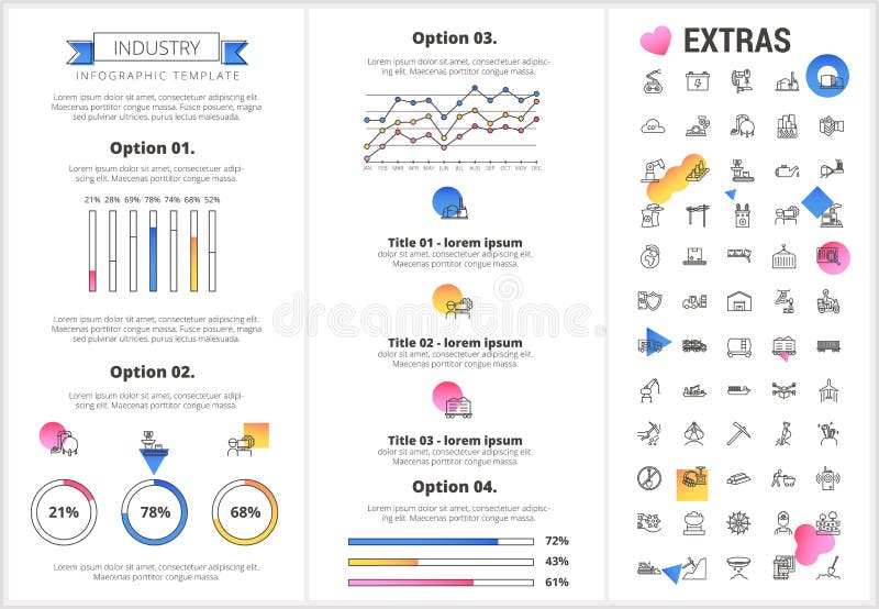 Industry Infographic Template, Elements and Icons. Stock Vector ...