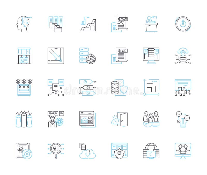 Industry Insights Linear Icons Set. Trends, Data, Analytics ...