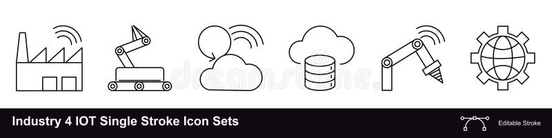 Industry 4 IOT Single Stroke Vector Stock Vector - Illustration of ...