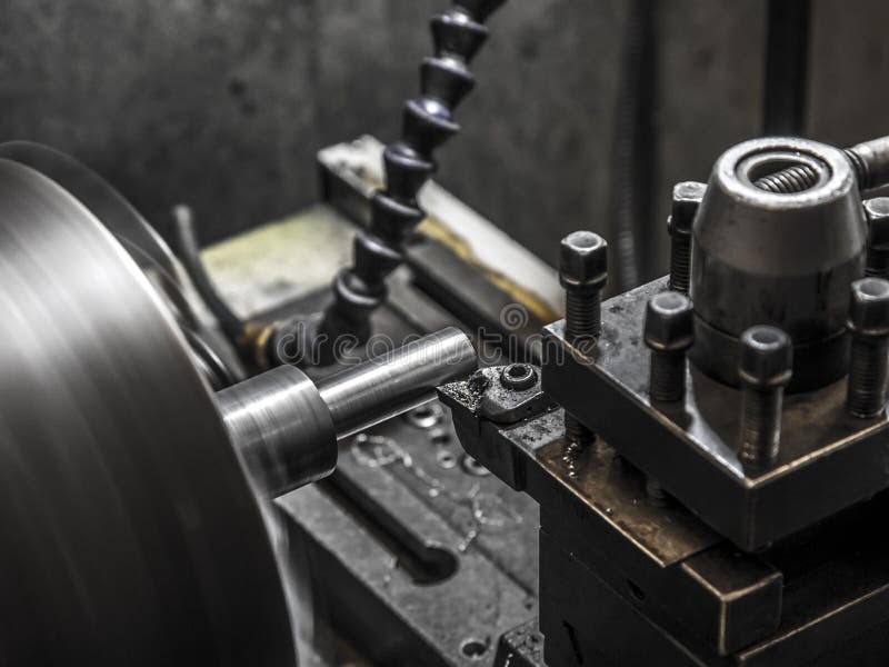 Industry Lathe Machine Work Stock Image - Image of cutter, industrial ...
