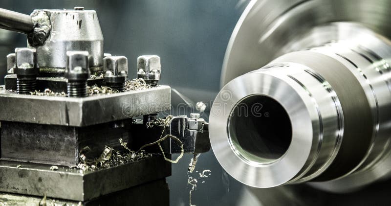 Industry Lathe Machine Work Stock Photo - Image of industrial, closeup ...