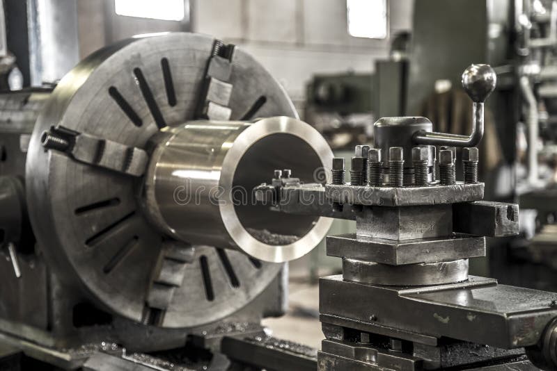 Industry Lathe Machine Work Tool Steel Stock Image - Image of business ...