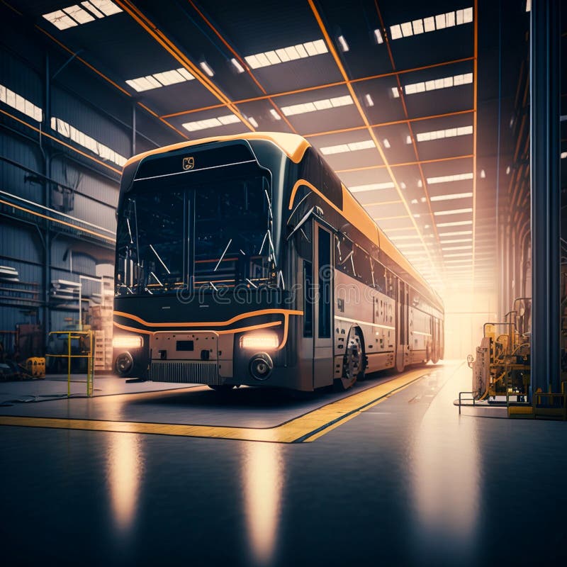 Industry Line Modern High Tech Vehicle Assembly, Generative AI Stock ...