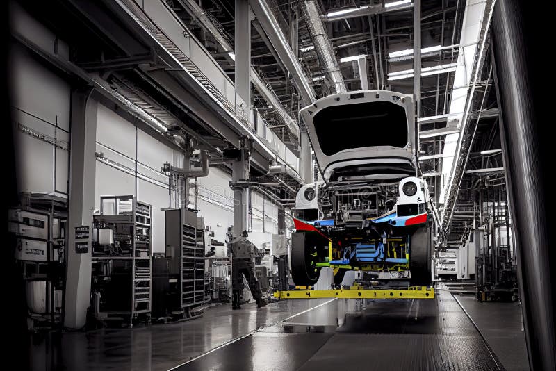 Industry Line Modern High Tech Vehicle Assembly Plant Stock ...