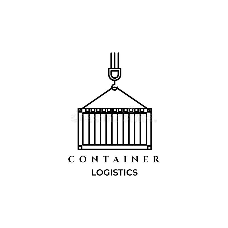 Industry for Logistic Container Line Art Icon Logo Minimalist Vector ...