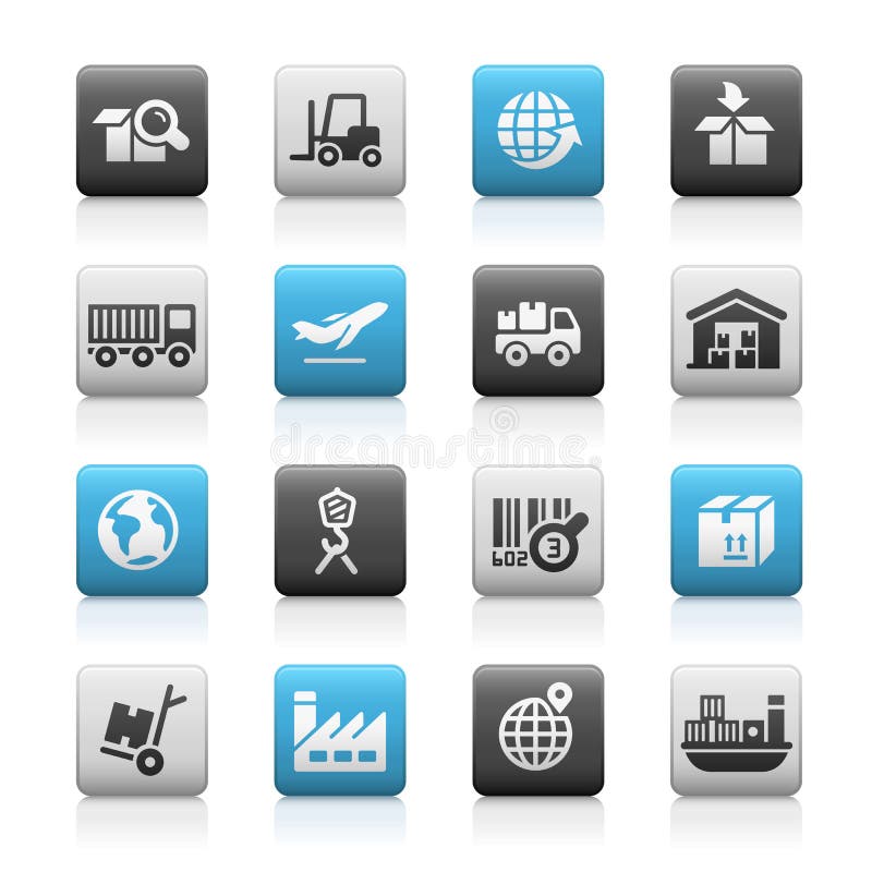 Industry & Logistics Icon Set Stock Vector - Illustration of ...