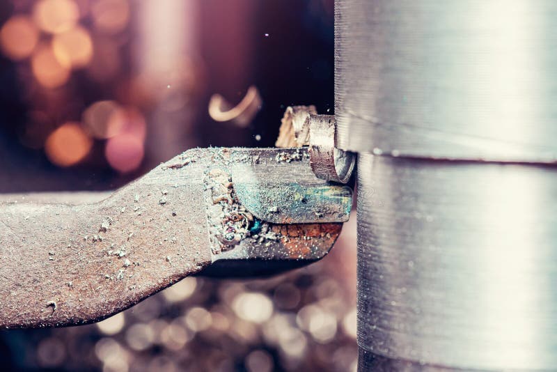 Industry Machine Iron Tools. CNC Turning Cutting Metal is Operation ...