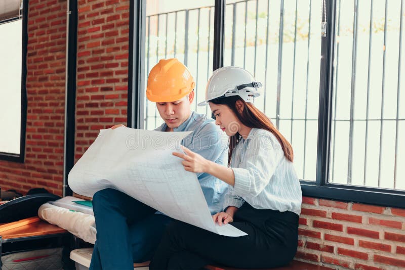 Industry Manager and Engineer, Businessman Reading and Checking ...