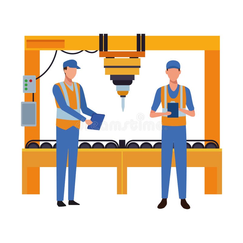 Industry Car Manufacturing Cartoon Stock Vector - Illustration of ...