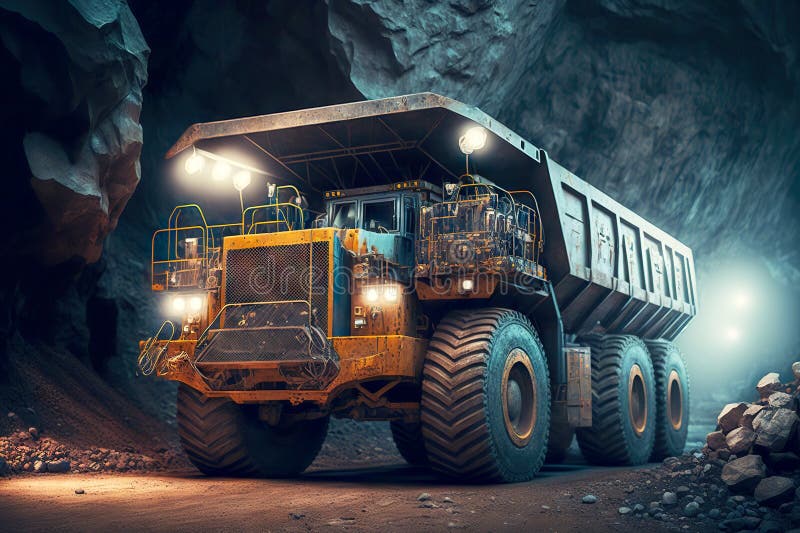 Industry Mining Truck in a Coal Mine Loading Ore Mineral Resources for ...