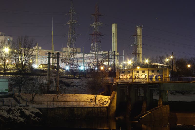 Industry by night stock photo. Image of electricity, river - 29129638