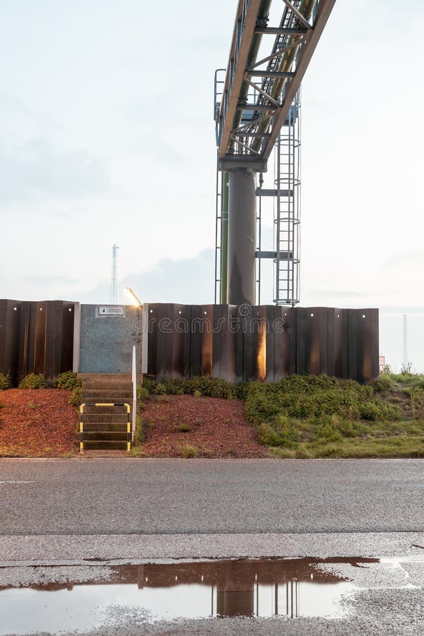 Industry Pipes for Filling or Unloading Cargo Ships Stock Image - Image ...